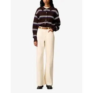 Claudie Pierlot Striped Relaxed-fit Knitted Cardigan