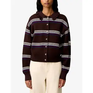 Claudie Pierlot Striped Relaxed-fit Knitted Cardigan