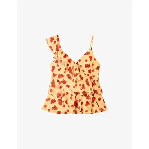 OMNES Francie Chiffon Top With Graphic Print