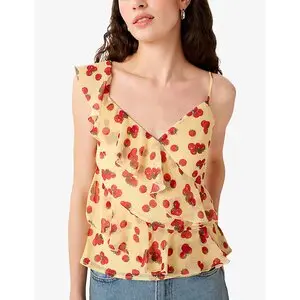 OMNES Francie Chiffon Top With Graphic Print