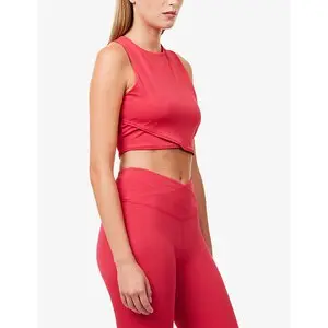 Sweaty Betty All Day Cropped Wrap Stretch-jersey Top