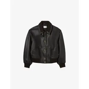 Claudie Pierlot High-collar Leather Bomber Jacket