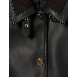Claudie Pierlot High-collar Leather Bomber Jacket