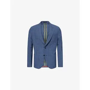 Paul Smith Single-breasted Wool And Silk Blend Blazer - Greyish Blue