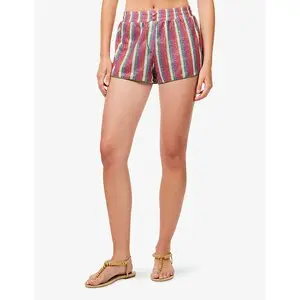 Oseree Lumiere Metallic Stretch-woven Shorts - Rose Multi
