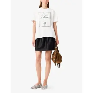 Maje Branded Print Cotton Jersey T-shirt