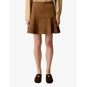 Claudie Pierlot Flared Suede Mini Skirt