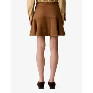 Claudie Pierlot Flared Suede Mini Skirt