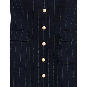 Maje Pinstriped V-neck Woven Mini Dress