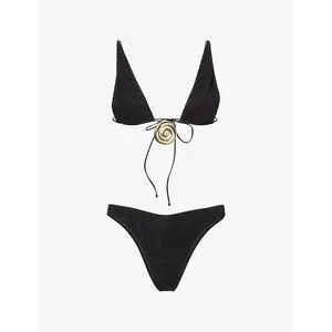 Oseree Lumiere Spiral Bikini Set - Black