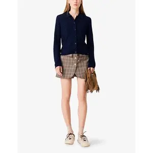 Maje Rhinestone-embellished Knitted Wool-blend Cardigan