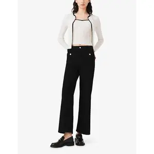 Maje Pointelle-knit Vest Top And Cardigan Set - White