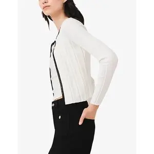 Maje Pointelle-knit Vest Top And Cardigan Set - White