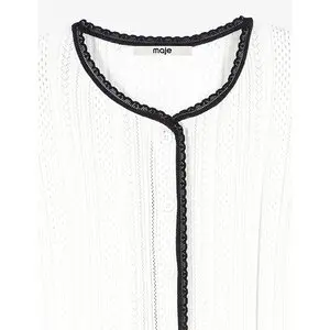 Maje Pointelle-knit Vest Top And Cardigan Set - White