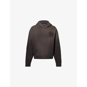NAHMIAS Flower Patch Cotton Hoody - Aged Black