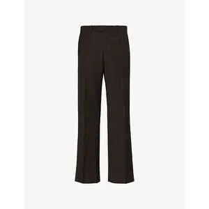 WALES BONNER Alto Satin-trim Wool Tuxedo Trousers - Brown