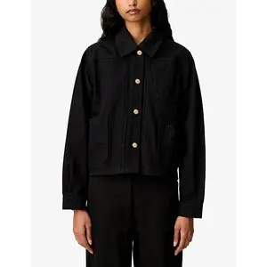 Claudie Pierlot Branded-button Denim Worker Jacket