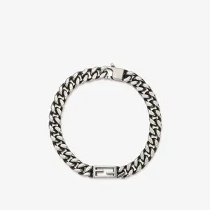 Fendi Ff Logo Link Bracelet - Silver
