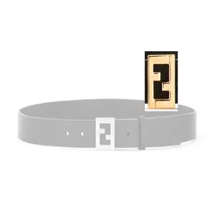Fendi Ff Buckle Calfskin Belt - Black