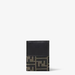 Fendi Ff Jacquard Card Holder - Brown