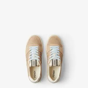 Fendi Match Suede Sneakers With Tape Ribbon