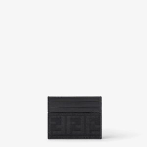 Fendi Ff Jacquard Card Holder - Black