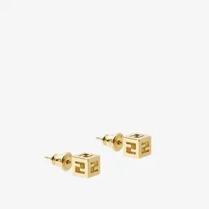 Fendi Ff Logo Cube Stud Earrings
