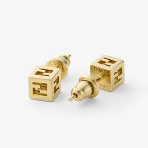 Fendi Ff Logo Cube Stud Earrings