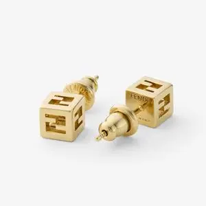 Fendi Ff Logo Cube Stud Earrings