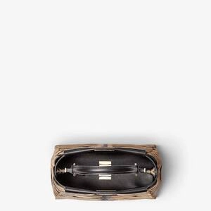 Fendi Peekaboo Mini Bag In Pony-effect Calfskin With Tiger Print