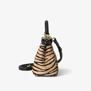 Fendi Peekaboo Mini Bag In Pony-effect Calfskin With Tiger Print