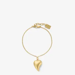 Fendi Heart Charm Chain Bracelet - Gold