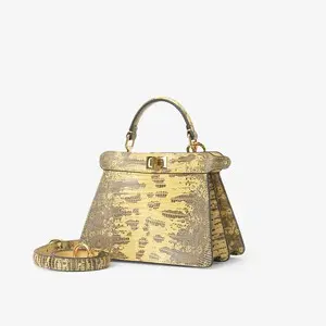 Fendi Peekaboo Iseeu Petite Bag In Light Teague Lizard