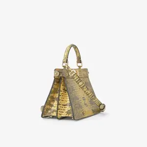 Fendi Peekaboo Iseeu Petite Bag In Light Teague Lizard