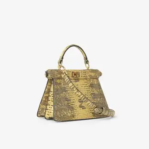 Fendi Peekaboo Iseeu Petite Bag In Light Teague Lizard