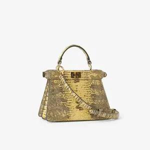 Fendi Peekaboo Iseeu Petite Bag In Light Teague Lizard