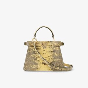 Fendi Peekaboo Iseeu Petite Bag In Light Teague Lizard