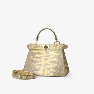 Fendi Peekaboo Iseeu Petite Bag In Light Teague Lizard