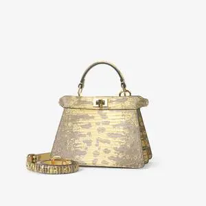 Fendi Peekaboo Iseeu Petite Bag In Light Teague Lizard