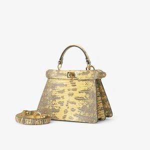 Fendi Peekaboo Iseeu Petite Bag In Light Teague Lizard