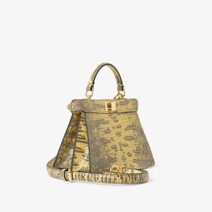 Fendi Peekaboo Iseeu Petite Bag In Light Teague Lizard