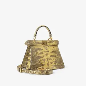 Fendi Peekaboo Iseeu Petite Bag In Light Teague Lizard