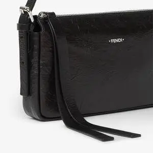 Fendi Small Zip Top Bag In Calfskin - Black