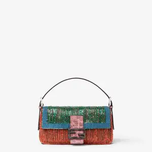 Fendi Baguette 26424 Hand-embroidered Beaded Bag - Multicolour