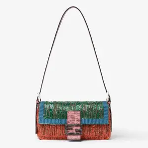 Fendi Baguette 26424 Hand-embroidered Beaded Bag