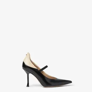 Fendi Leather Court Shoes With Stiletto Heel - Black