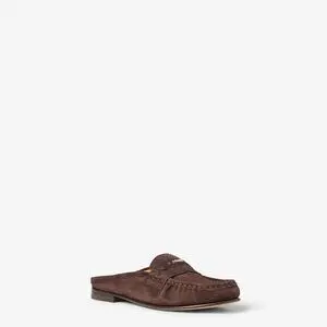 Fendi Moccasin-style Sabots In Suede - Brown