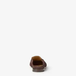 Fendi Moccasin-style Sabots In Suede - Brown