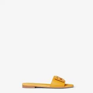 Fendi Baguette Slides - Yellow