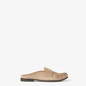 Fendi Suede Moccasin Sabots
